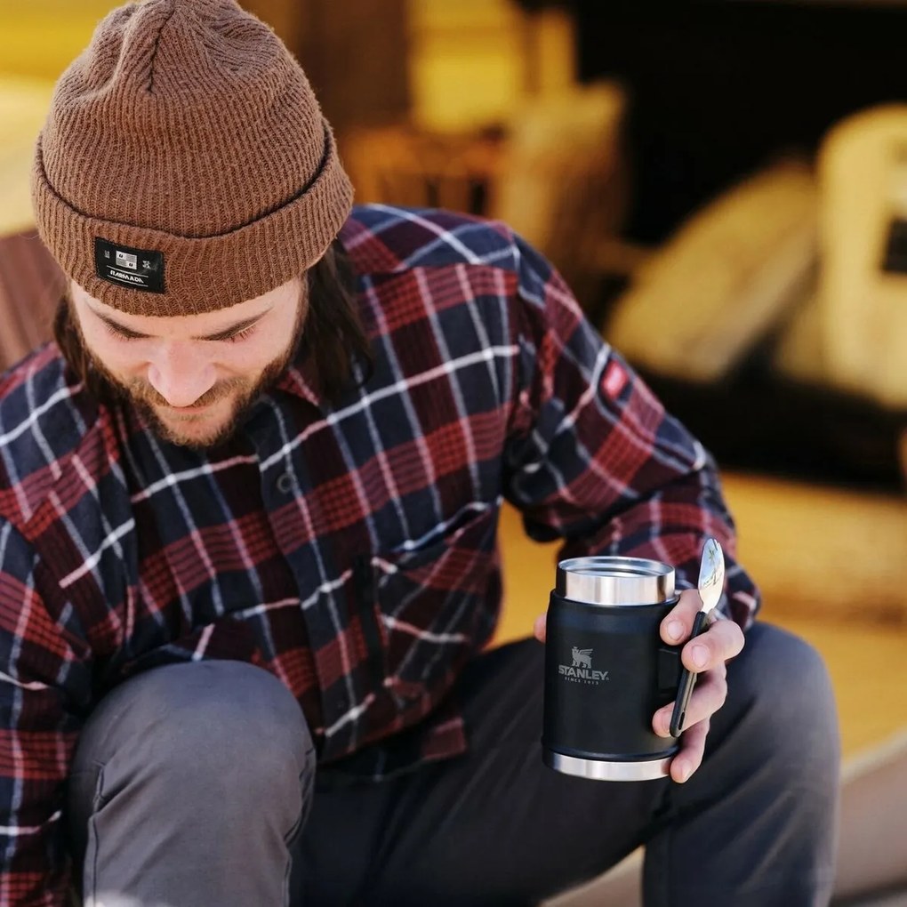 STANLEY termoska jídelní 400ml se lžící/vidličkou černá mat