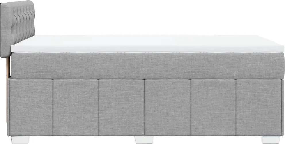Box spring postel s matrací světle šedá 80 x 200 cm textil 3286902
