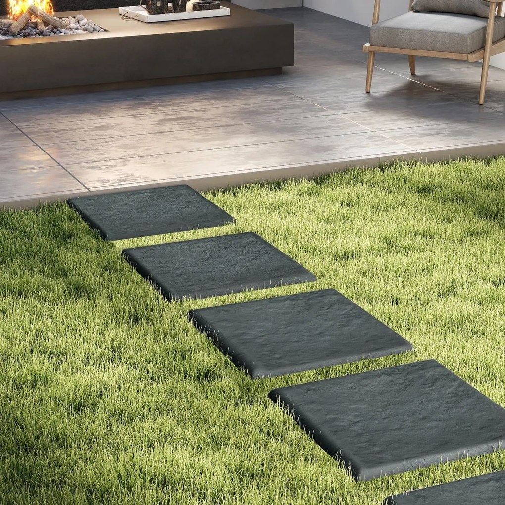 Costway Sada 16 nášlapných kamenů pro zahradní dlažební desky z – 39,5 × 39,5 cm