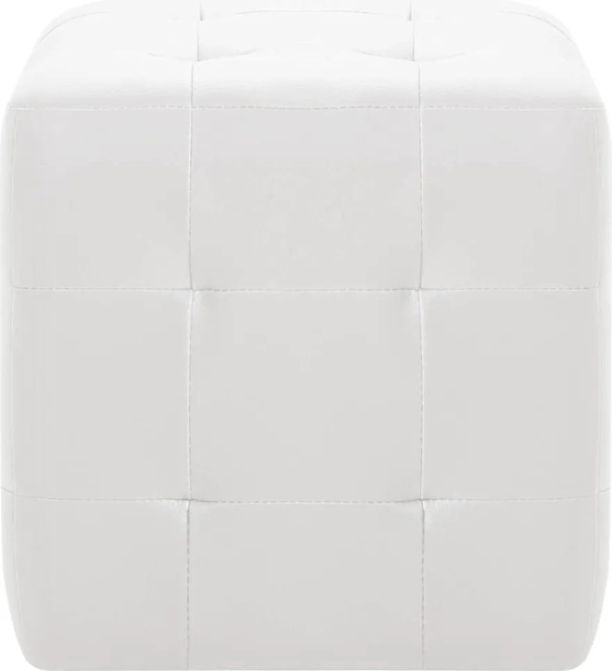 Taburety 2 ks bílé 30 x 30 x 30 umělá kůže 278389