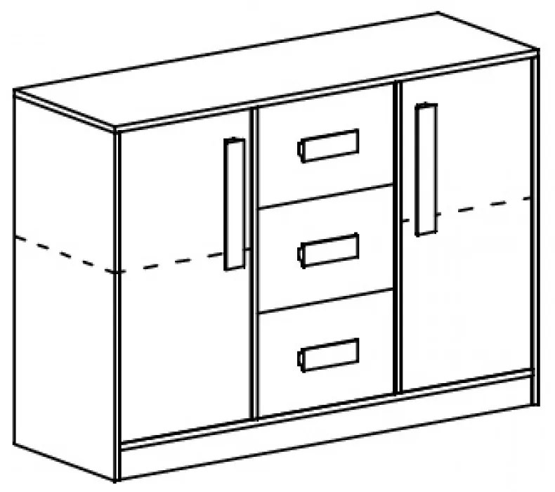 Dětský pokoj GULIVER 2 Domel barva: bílý mat/bílý lesk/fialové úchyty