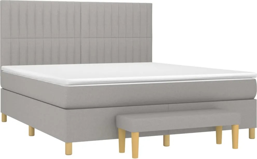 Box spring postel s matrací světle šedá 160 x 200 cm textil 3137325