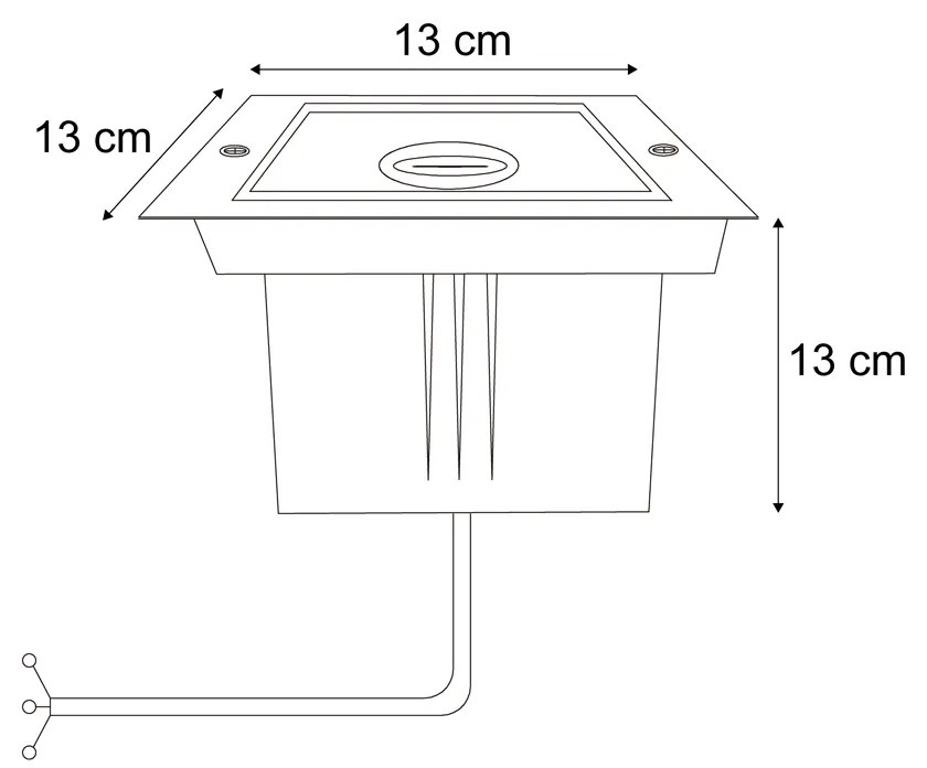 Sada 6 moderních béžových zemních bodových světel GU10 50mm otočných a naklápěcích IP65 - Oneon