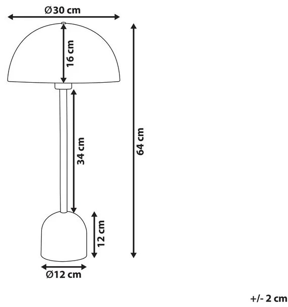 Kovová stolní lampa, měděná MACASIA Beliani