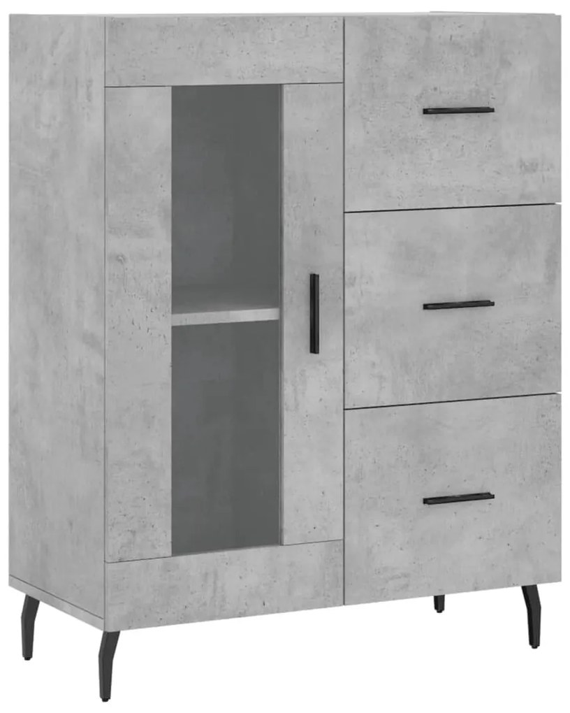 Skříň highboard betonově šedá 69,5x34x180 cm kompozitní dřevo - Default Title