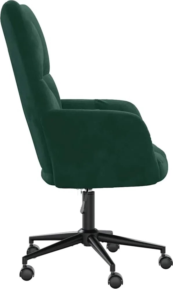Relaxační křeslo tmavě zelené samet 328174