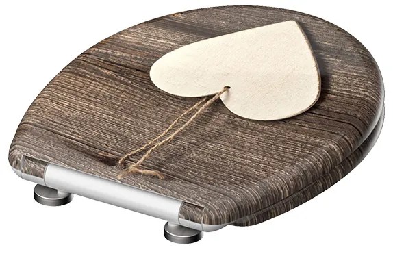 Eisl Sanitär WC prkénko Duroplast Soft Close Wood Heart 82377