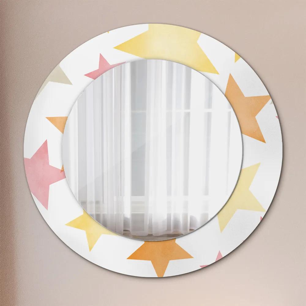 Kulaté dekorační zrcadlo na zeď Pastelové hvězdy