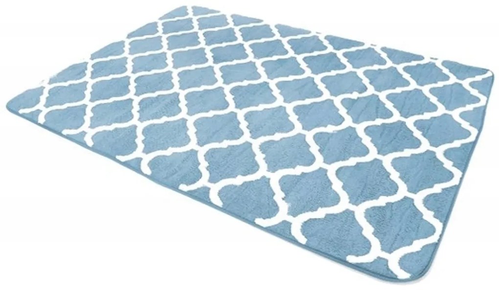 Tutumi Plyšový koberec 3D MAROKO 140 x 200 cm - Modrý