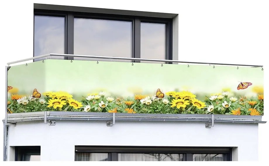 Žluto-zelená plastová balkonová zástěna 500x85 cm Butterfly – Maximex
