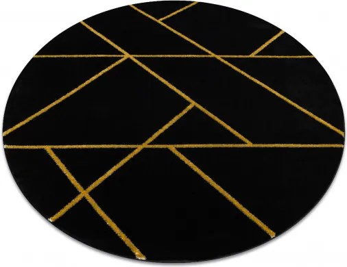Kusový koberec Emerald geometric 1012 black and gold kruh, 200x200 (priemer) kruh, čierna, chodba / predsieň, Dywany Łuszczów