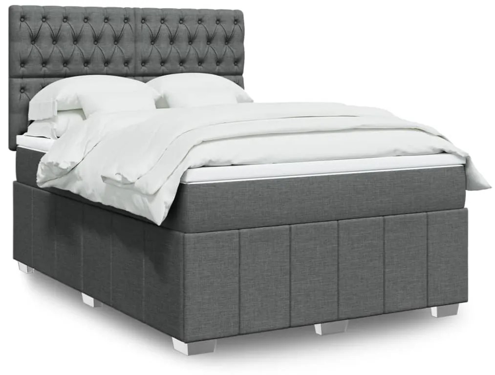 Box spring postel s matrací tmavě šedá 160x200 cm textil 3294027