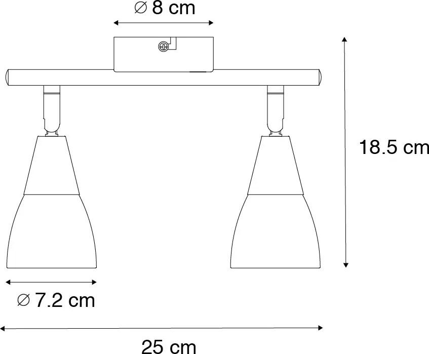 Klasické stropní bodové světlo zlaté s matným sklem 2-světlo - Madi