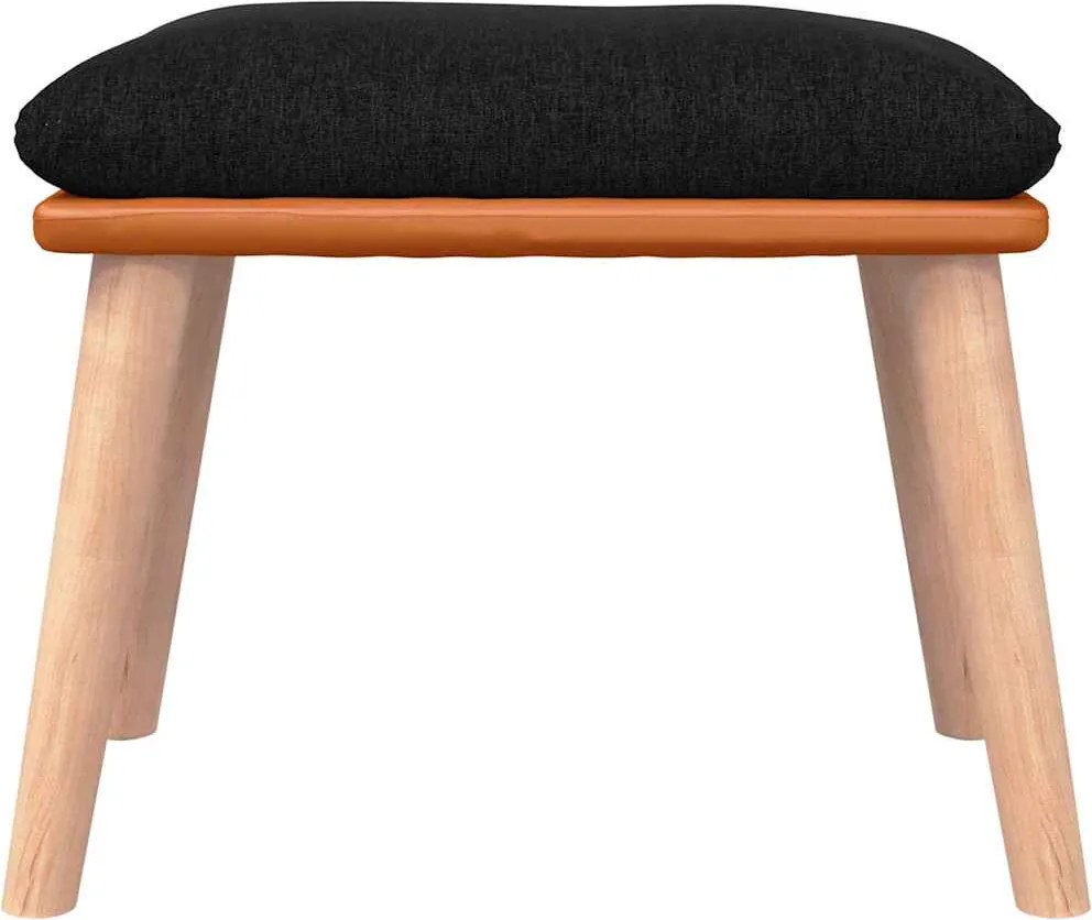 Podnožka černá 45x29,5x35 cm textil a umělá kůže 341452