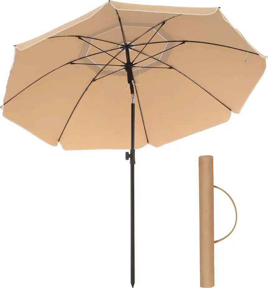 Slunečník SOLARA, Ø160 cm, světle hnědá (taupe) SongmicsHome