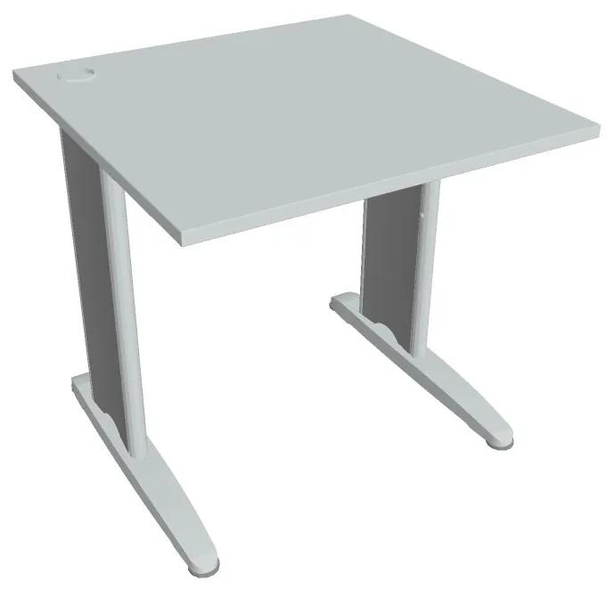 Stůl pracovní rovný 80 cm - Hobis Flex FS 800 Dekor stolové desky: šedá, Barva nohou: Stříbrná