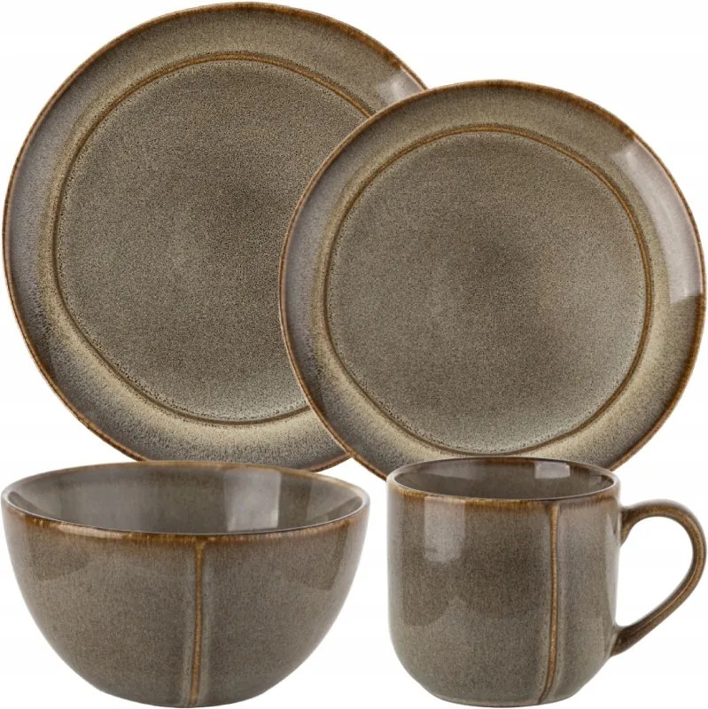 Set Porcelán Set Jídelní Servis Talíře 24el 6 Osob Vzor Bergen