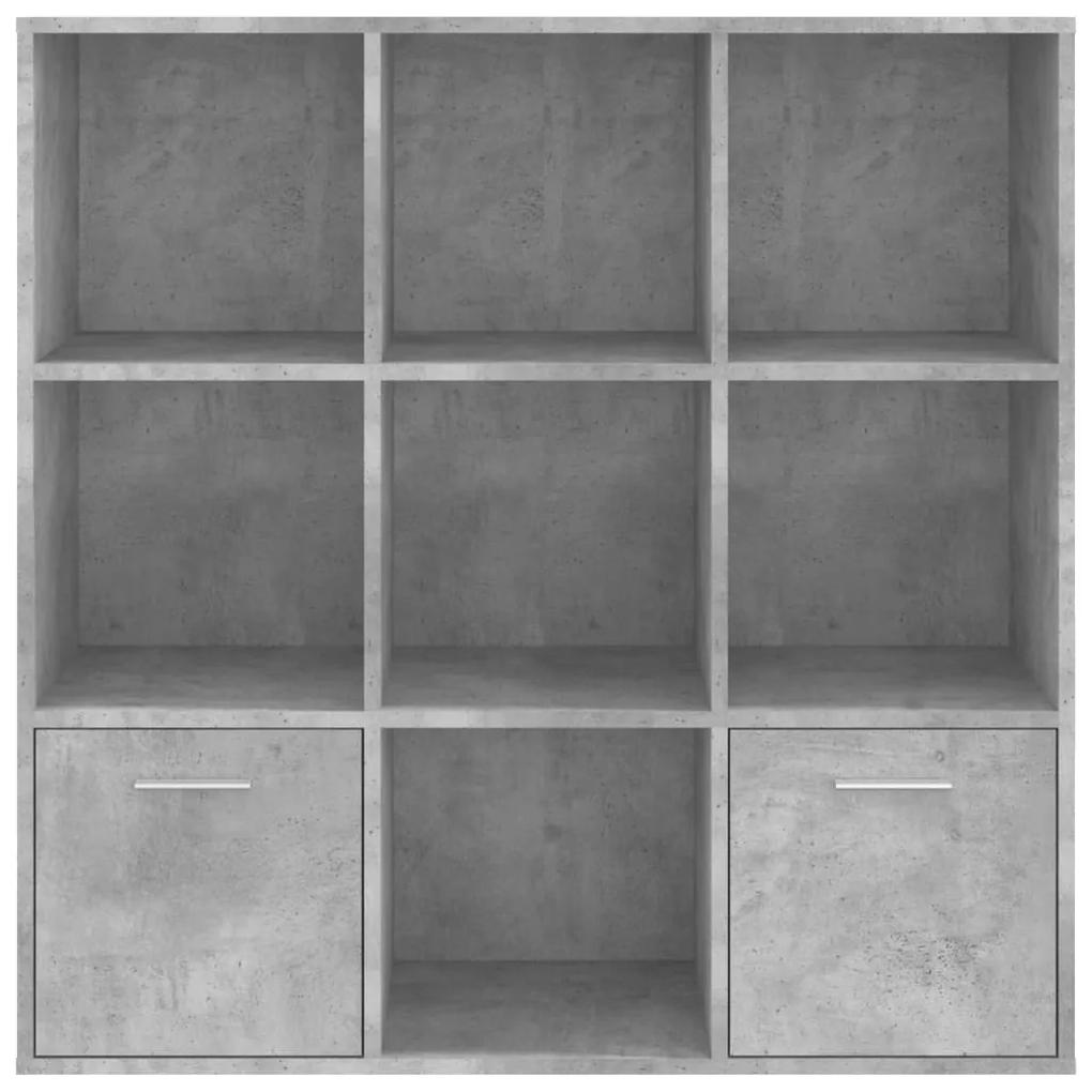 Knihovna betonově šedá 98 x 30 x 98 cm dřevotříska