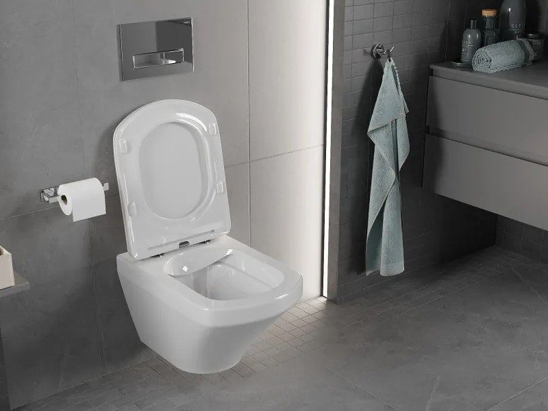 Mexen Vito WC mísa Rimless s pomalu sklopnou deskou slim, duroplast, bílý lesk - 30174000