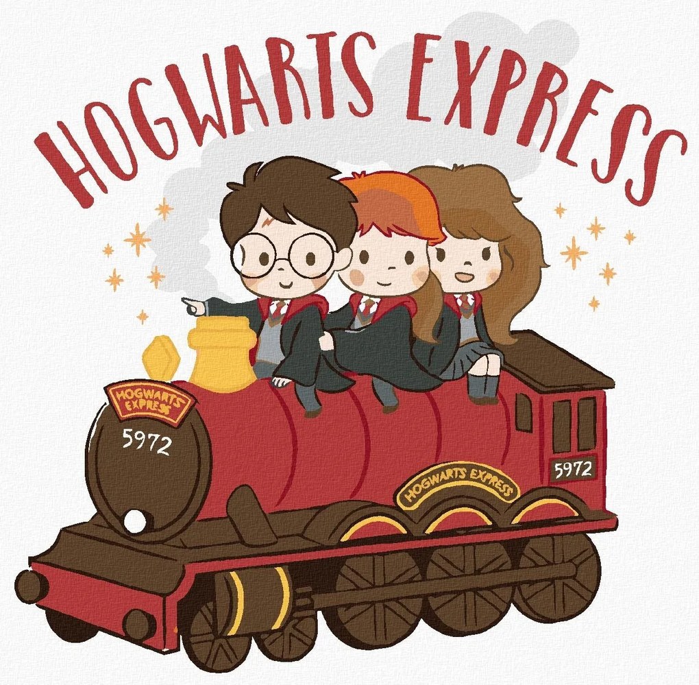 Malování podle čísel bradavický express (harry potter), 40x50 cm, vypnuté plátno na rám
