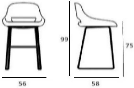 TORRE - Barová židle MAGDA s ližinovou podnoží