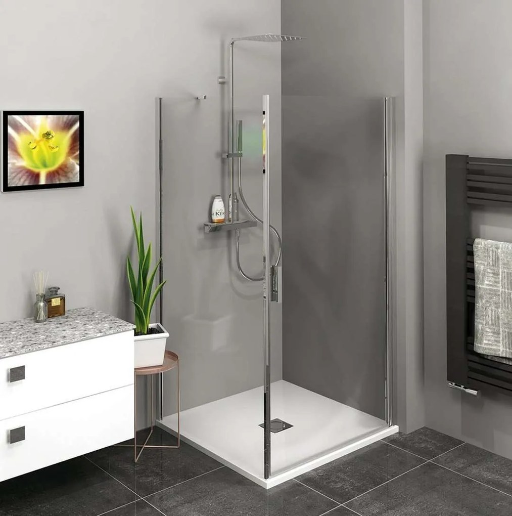 Polysan Zoom Line - Sprchový kout 80x80 cm, L/P varianta, Antidrop, čiré sklo/chrom ZL1280ZL3280