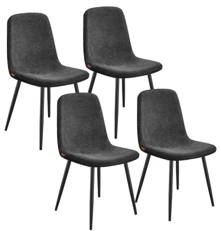 Sada 4 ks jídelních židlí Vasagle Mikes šedá