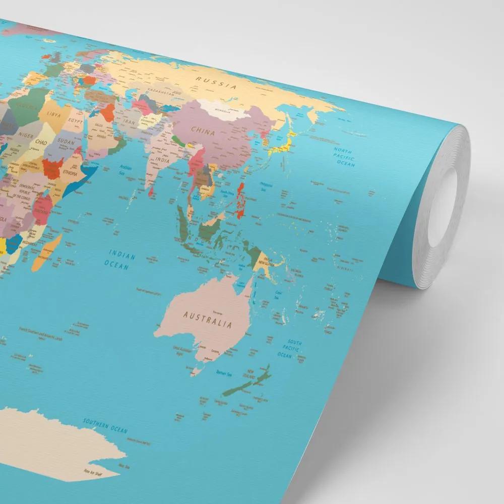Samolepící tapeta mapa světa s názvy