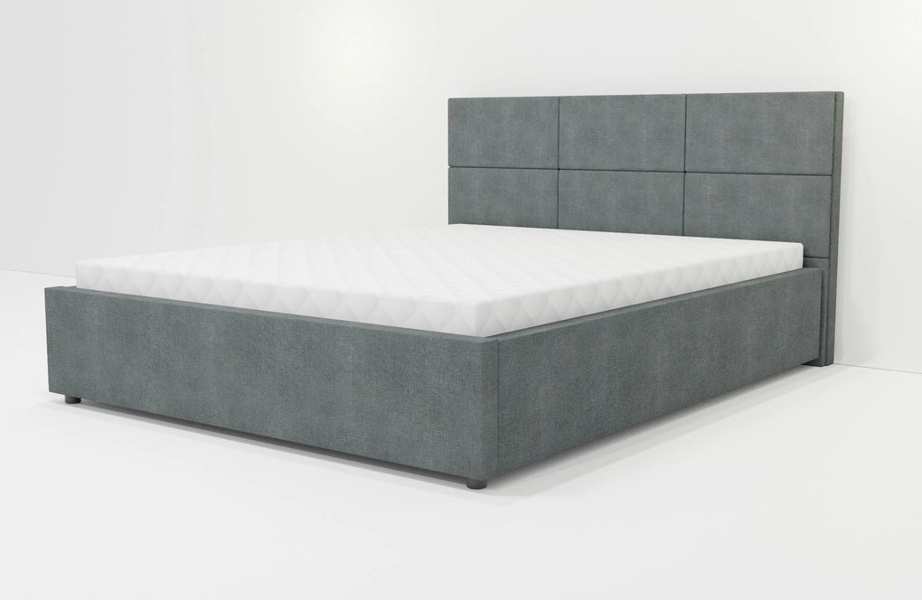 Eureka Čalouněná postel "PORTOFINO PIAZZA" šedá 120 x 200