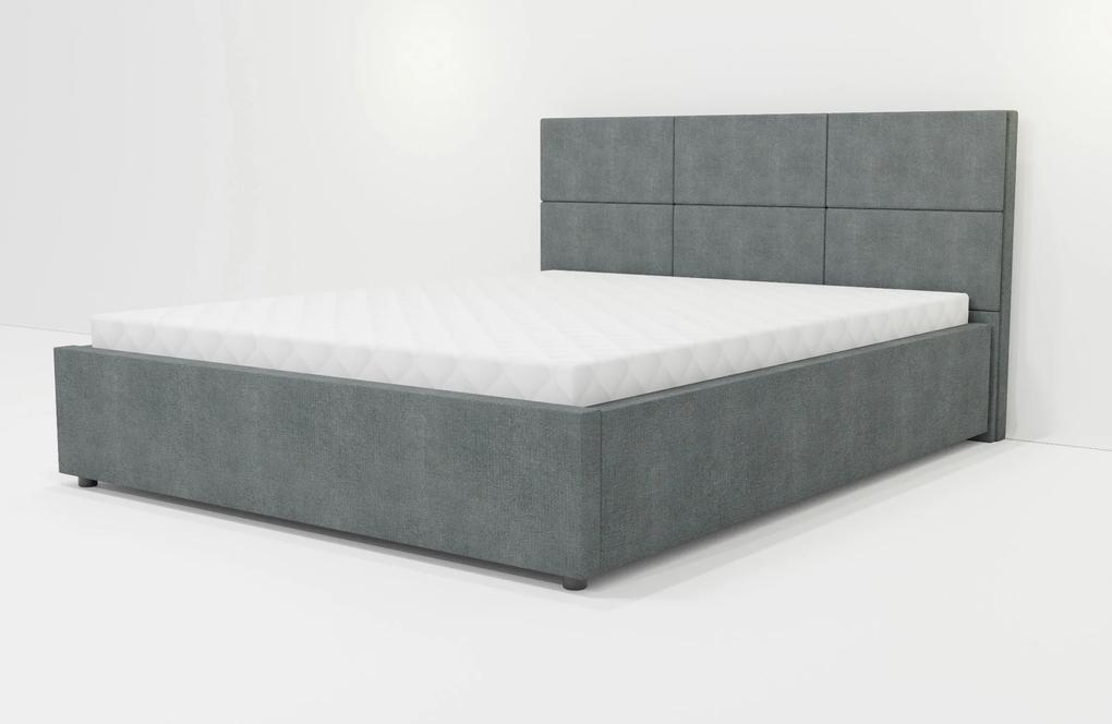 Eureka Čalouněná postel "PORTOFINO PIAZZA" šedá 160 x 200