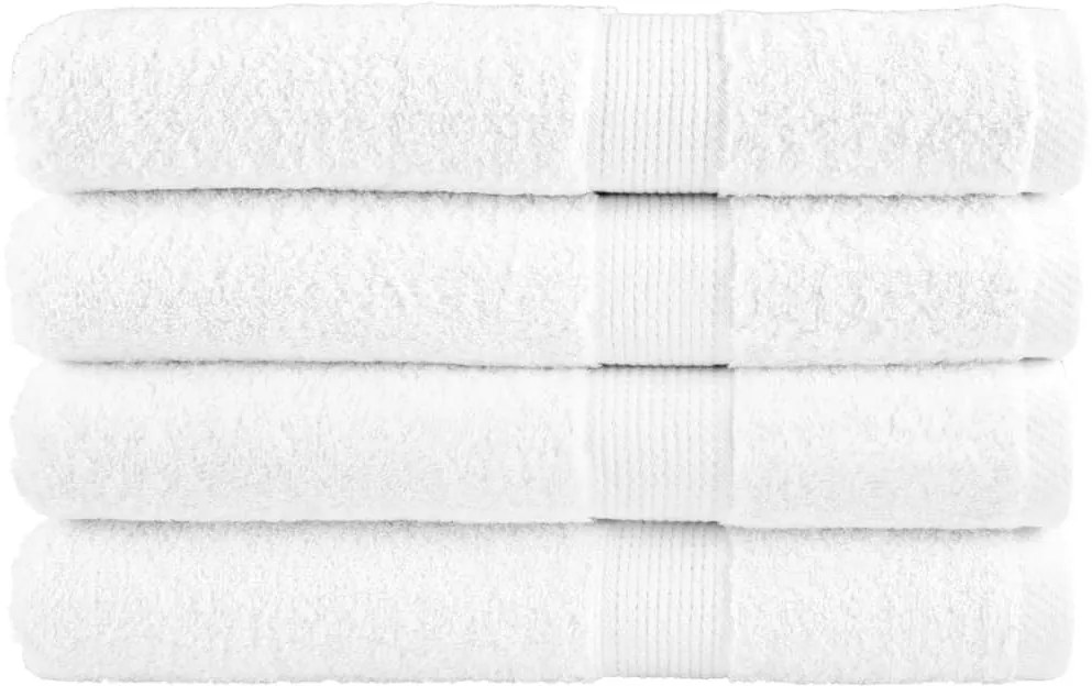 Prémiové ručníky SOLUND 4 ks bílé 100x200 cm 600 g/m² 137141
