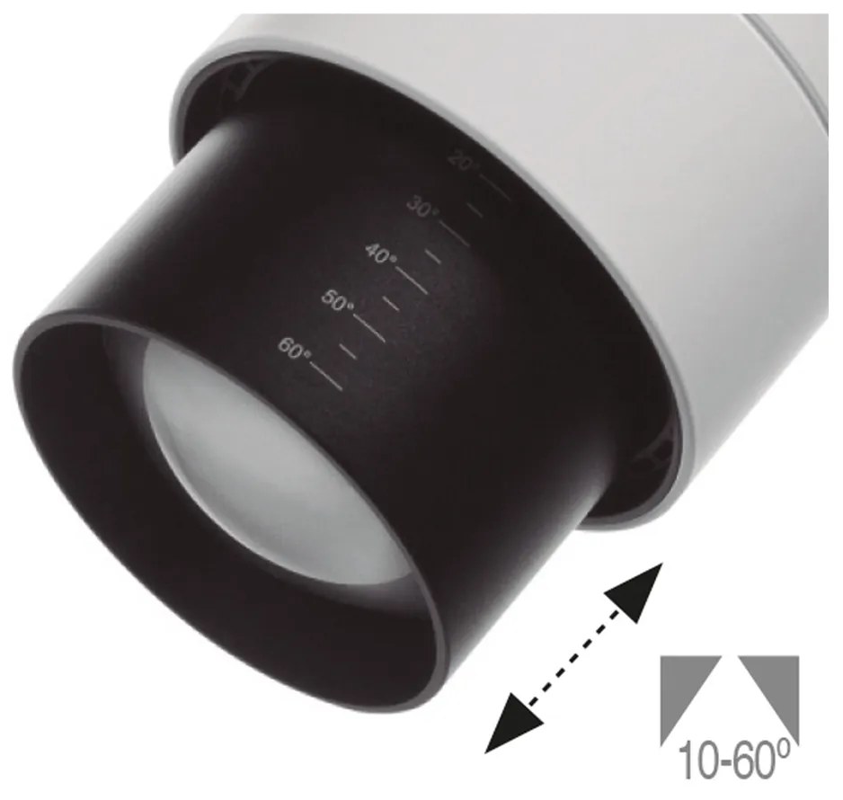 Indeluz 803B-L4125B6F-02 stropní bodové LED svítidlo pro lištový systém Enigma, černé, 25W, 2700/3000/4000K, 15,60°, ø8cm