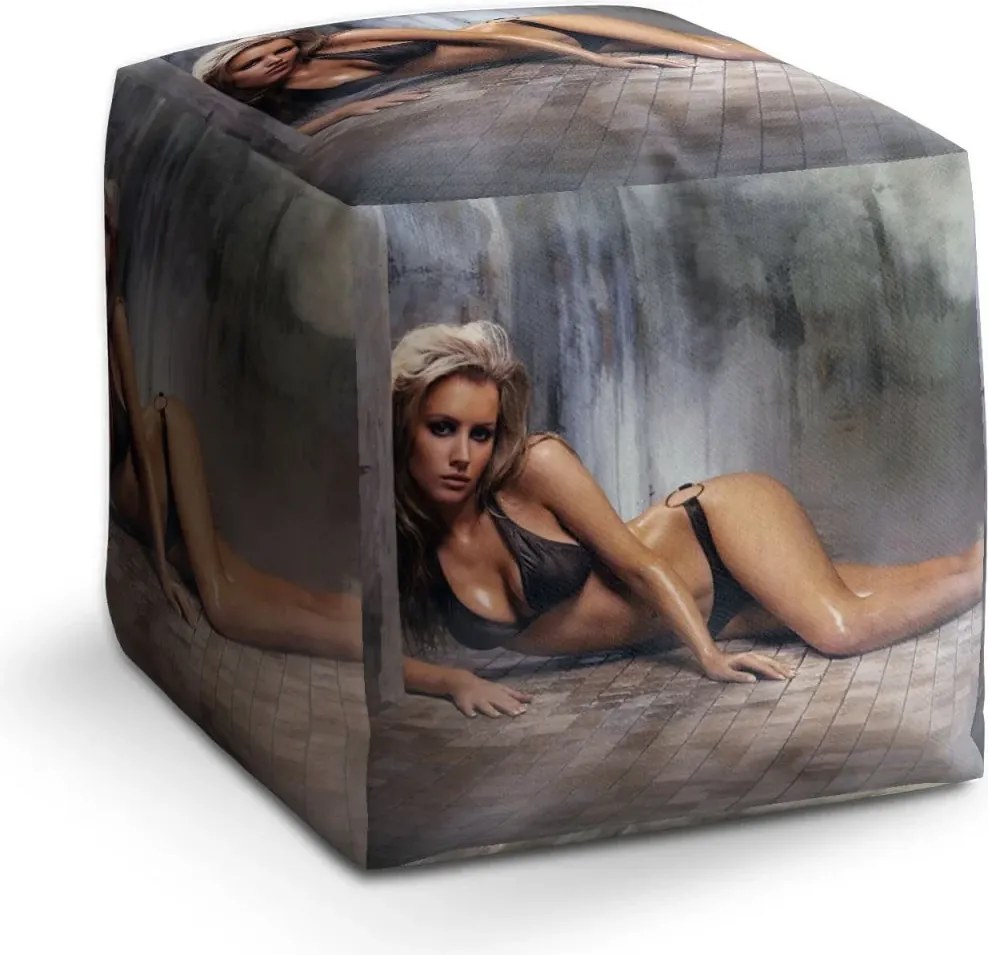 Sablio Taburet Cube Sexy žena - 50x50x50 cm