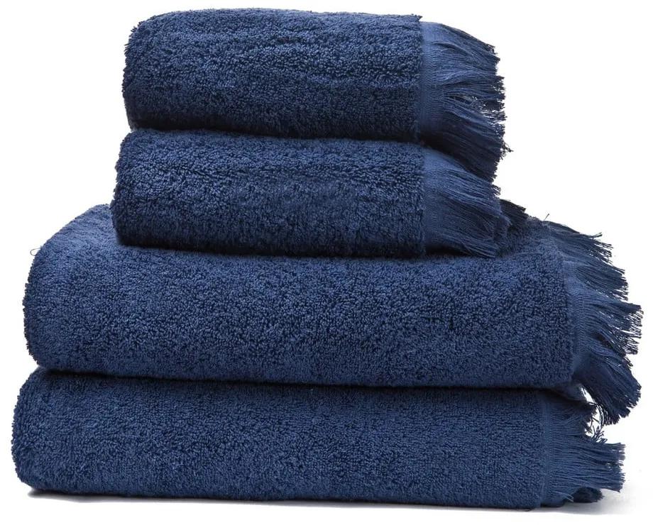 Sada 2 námořnicky modrých ručníků a 2 osušek ze 100% bavlny Bonami, 50 x 90 + 70 x 140 cm