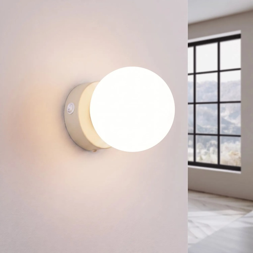 Sollux Lighting Nástěnné svítidlo YOLI 1 béžové s vypínačem
