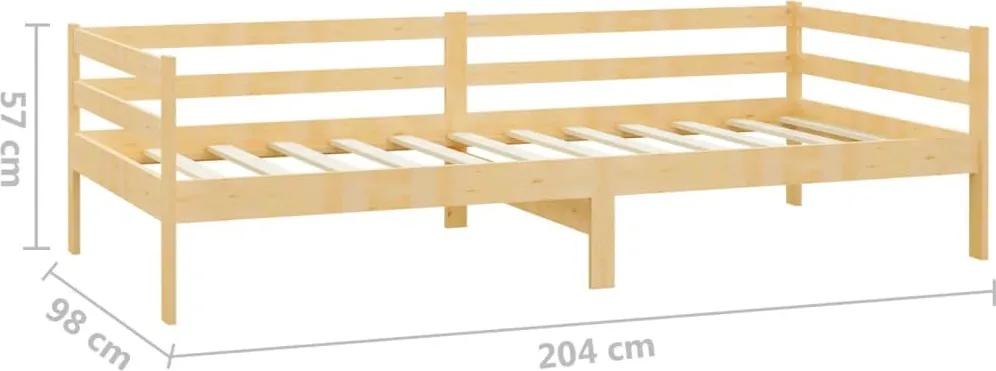 vidaXL Válenda s matrací 90 x 200 cm masivní borové dřevo [3083564] Barva: Hnědá