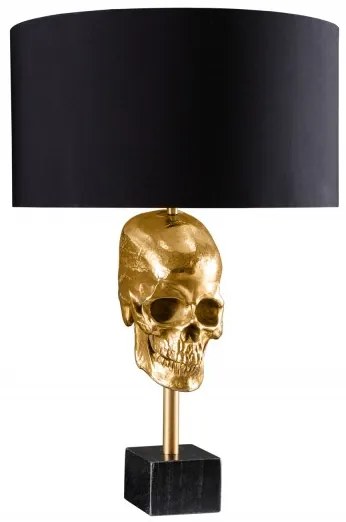 Zlatá stolní lampa Skull