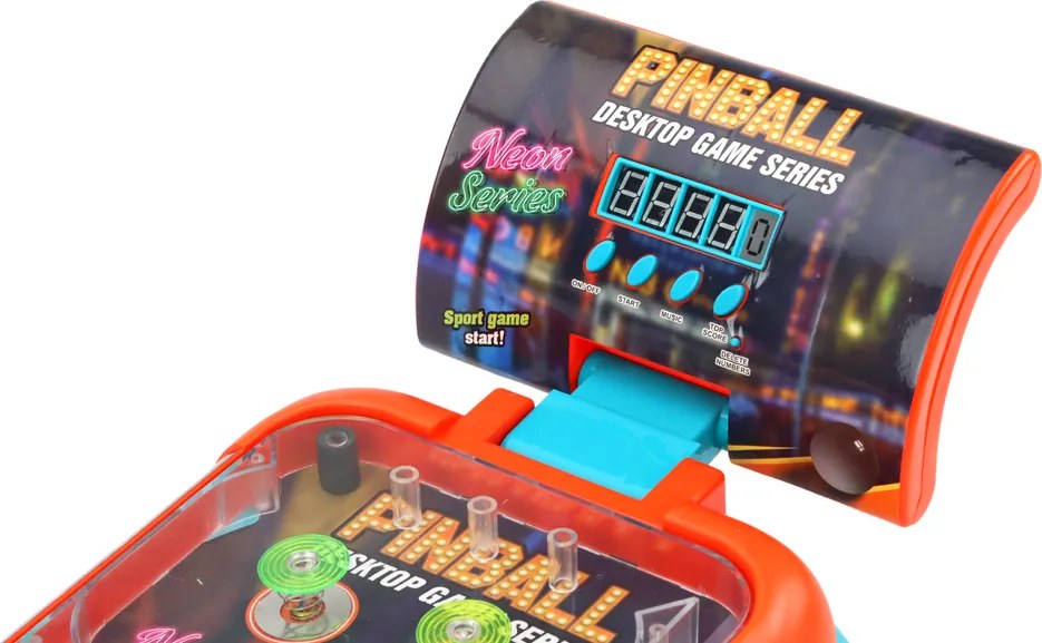 LEAN Toys Postřehová hra Pinball – LED světla, zvuky, tabulka skóre