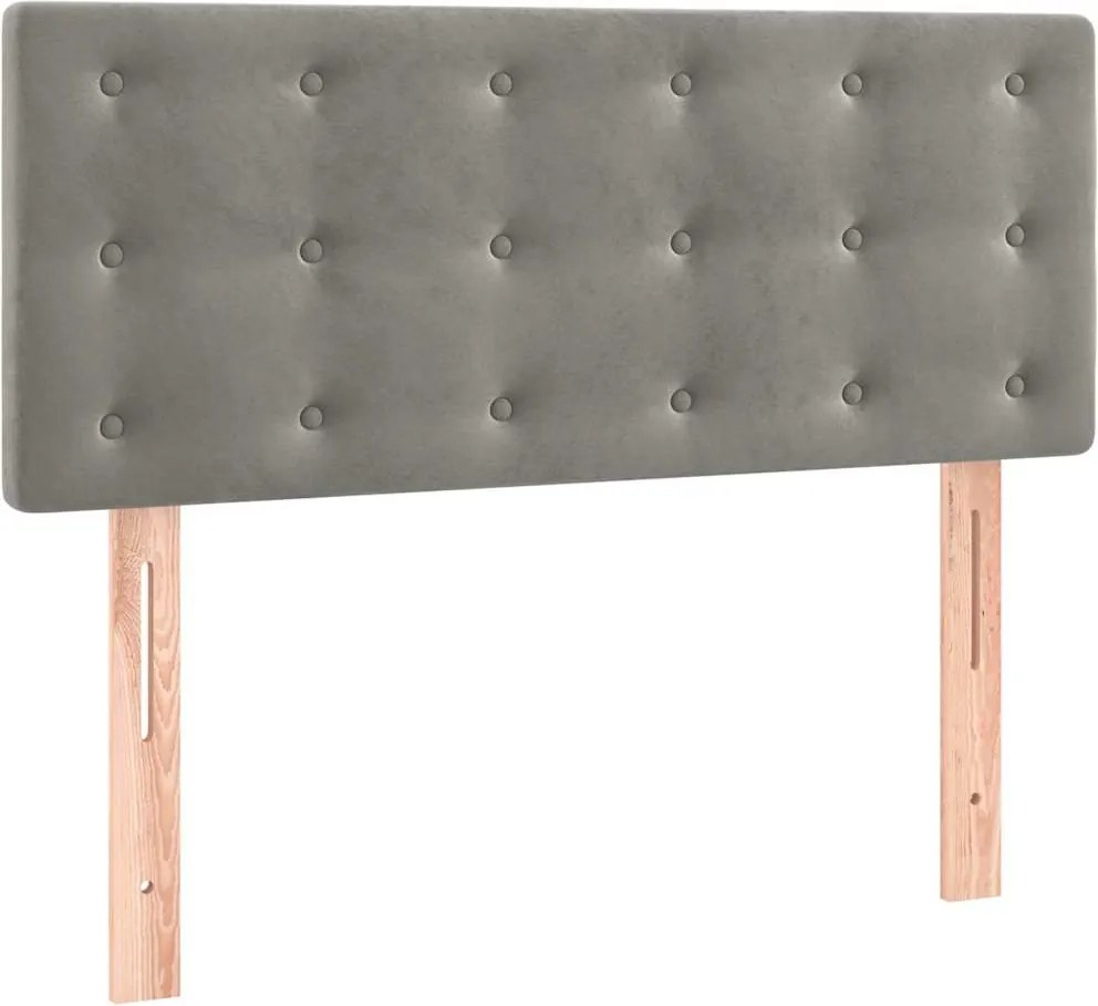 Box spring postel s matrací a LED světle šedá 90x190 cm samet 3134615