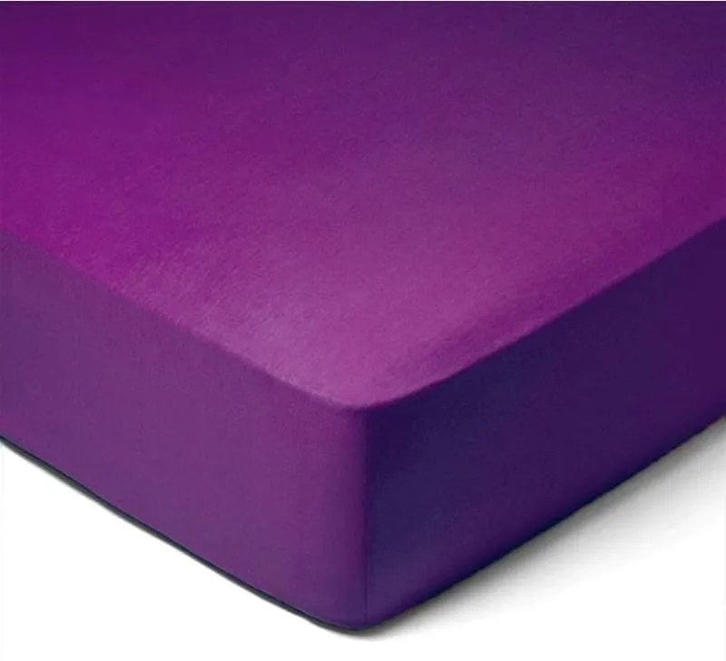 DekorTextil Jersey napínací prostěradlo tmavě fialové ROZMĚR: (š/d/v) 140 x 200 x 20 cm