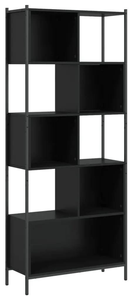 Knihovna černá 72 x 28 x 172 cm kompozitní dřevo