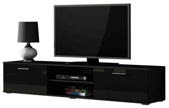 Televizní stolek KARA - lesklý černý