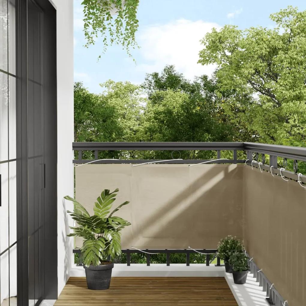 Balkonová zástěna béžová 75 x 1 000 cm 100% polyester oxford