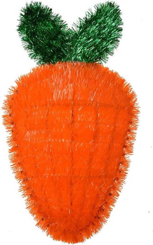 Oranžová nástěnná plastová dekorace mrkev - 20*3*37 cm