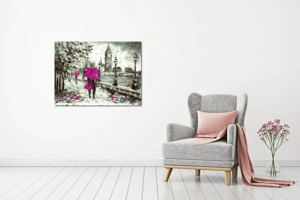 Malvis ® Malovaný obraz - procházka po Londýně Velikost (šířka x výška): 120x80 cm