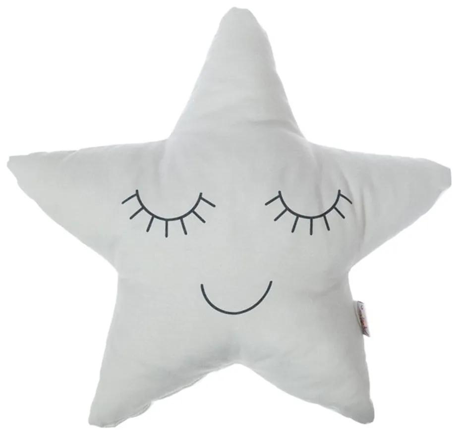 Světle šedý dětský polštářek s příměsí bavlny Mike &amp; Co. NEW YORK Pillow Toy Star, 35 x 35 cm