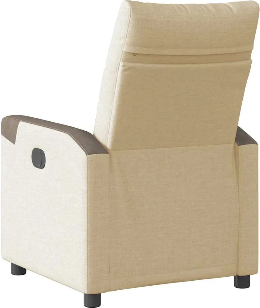 Elektrické polohovací křeslo krémové textil 3324083