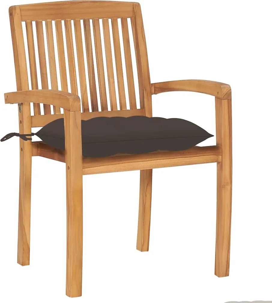 Stohovatelné zahradní židle s poduškami 6 ks masivní teak 3073275