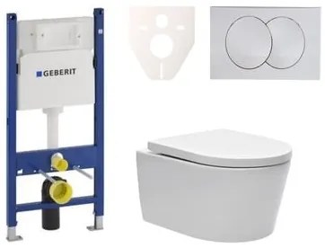 Cenově zvýhodněný závěsný WC set Geberit do lehkých stěn / předstěnová montáž+ WC SAT Brevis SIKOGES7W7