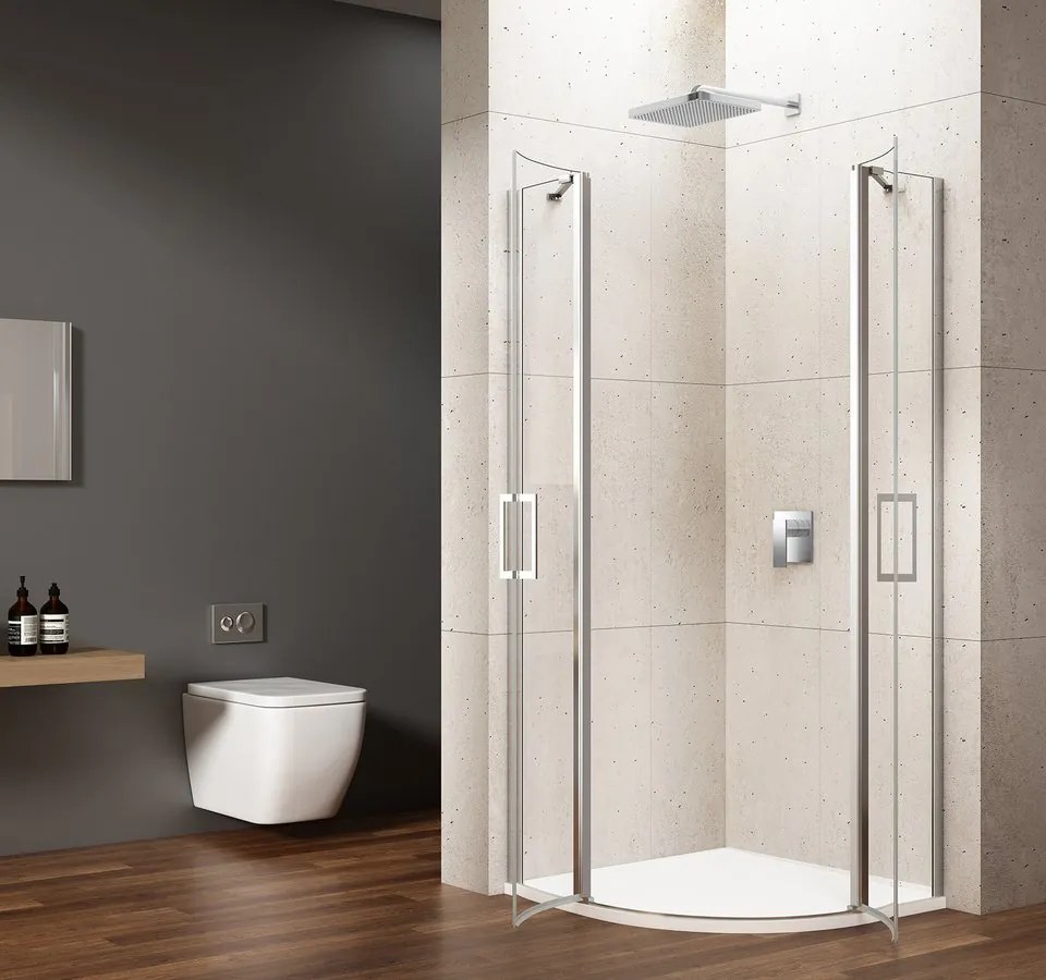 Gelco Gelco, LORO čtvrtkruhová sprchová zástěna 900x900mm, čiré sklo, pravá, GN5590
